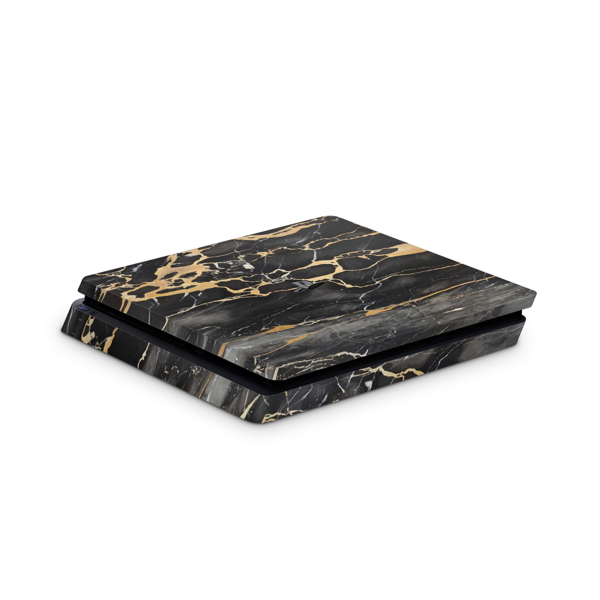 Playstation 4 Slim Black Gold Fusion Art Skin - WrapitSkin The Ultimate ...