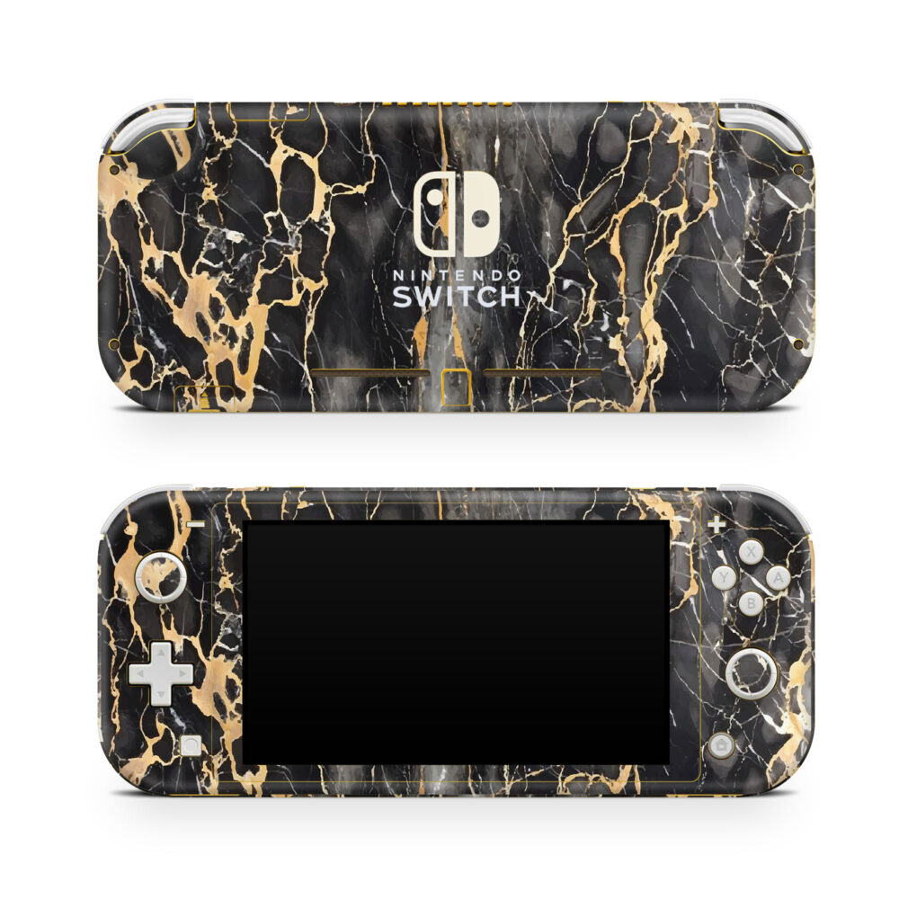 Nintendo Switch Lite Black Gold Fusion Art Skin - WrapitSkin The ...