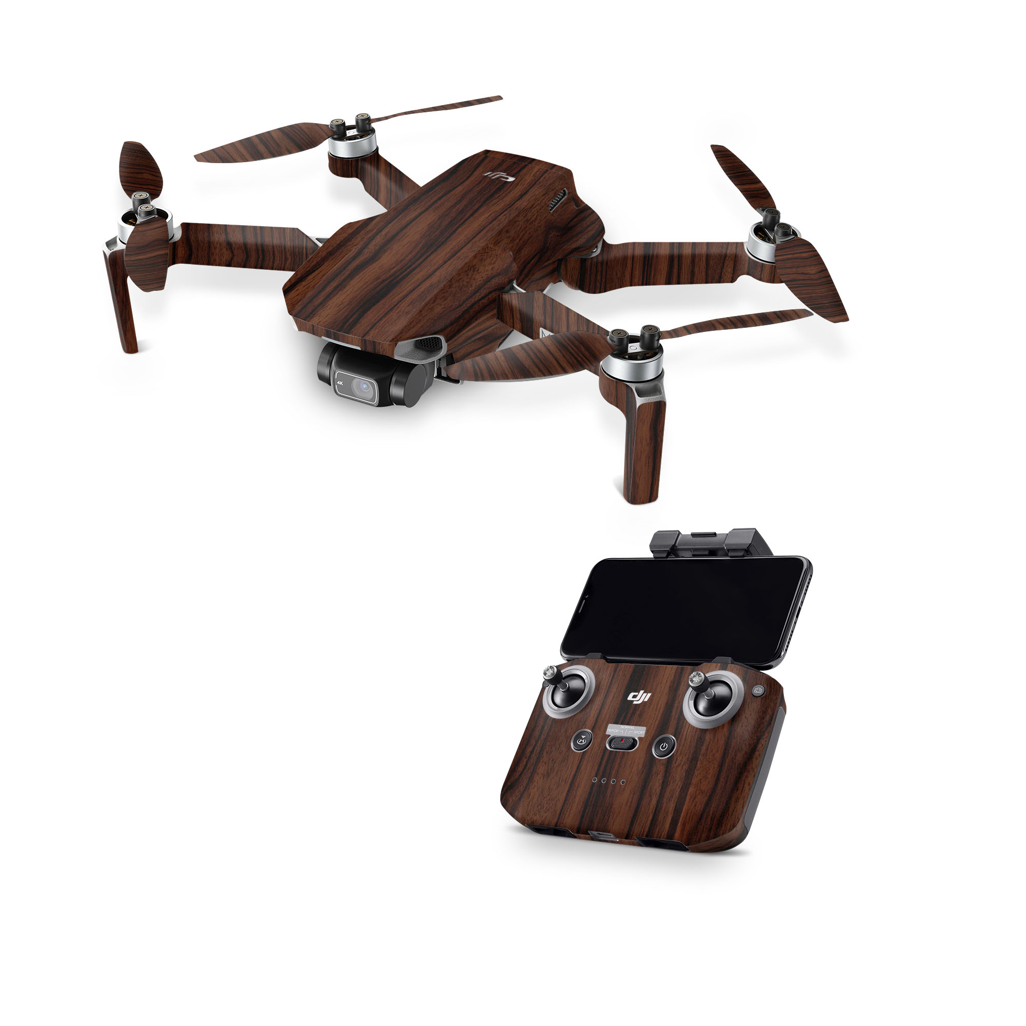 DJI Mavic Mini 2 Ebony Wood Skin - WrapitSkin The Ultimate Protection!
