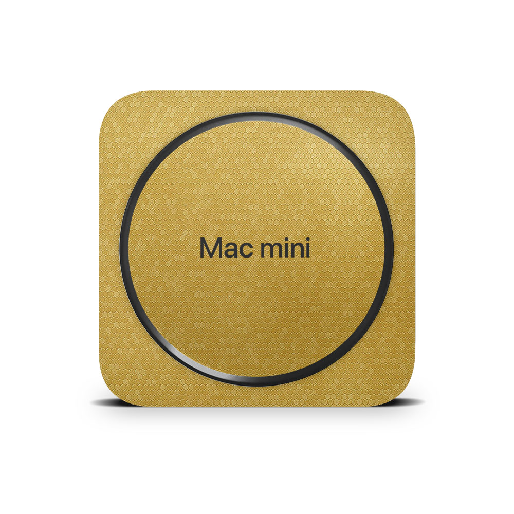 Mac Mini M2 Honeycomb Gold Skin - WrapitSkin The Ultimate Protection!