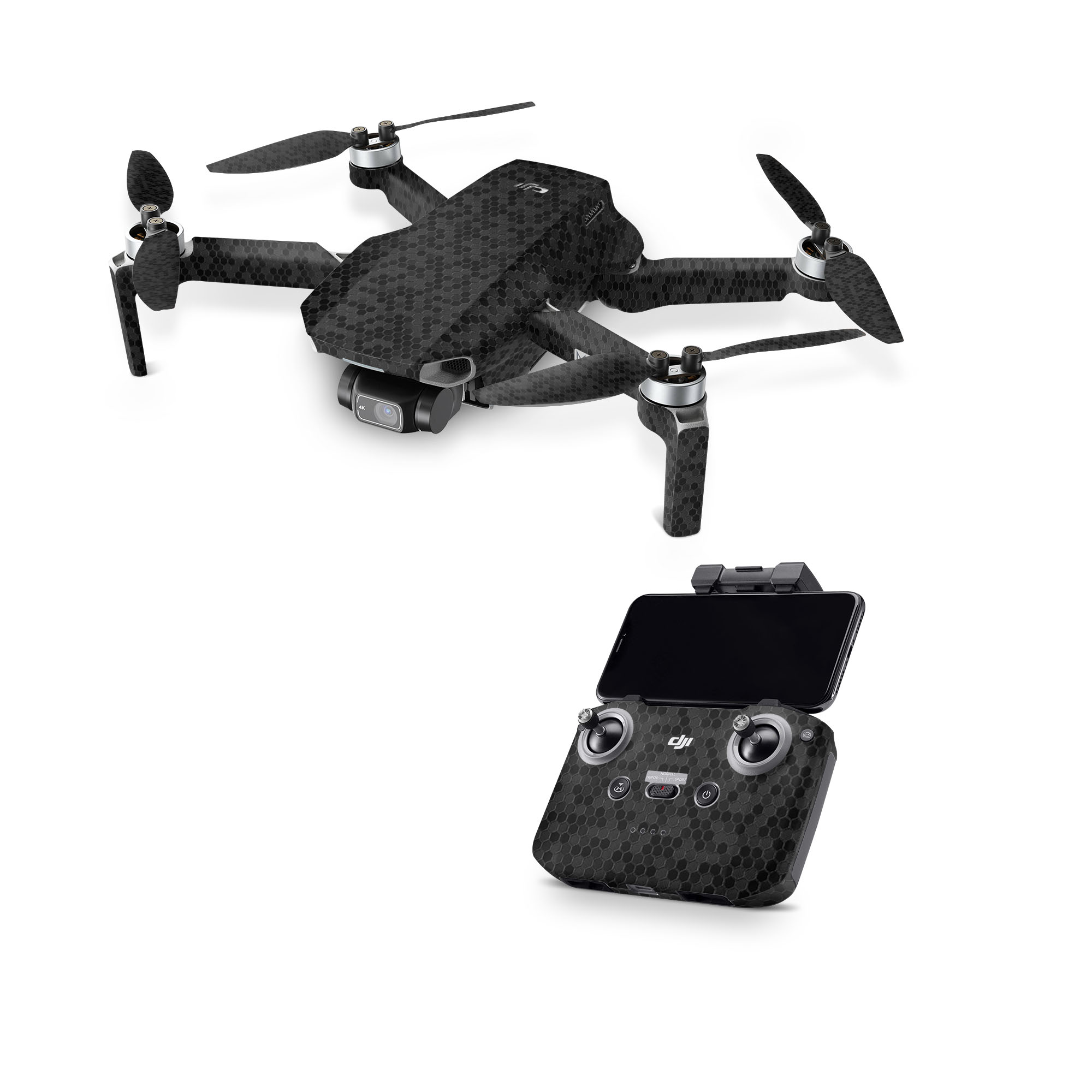 DJI Mavic Mini 2 Honeycomb Black Skin - WrapitSkin The Ultimate Protection!