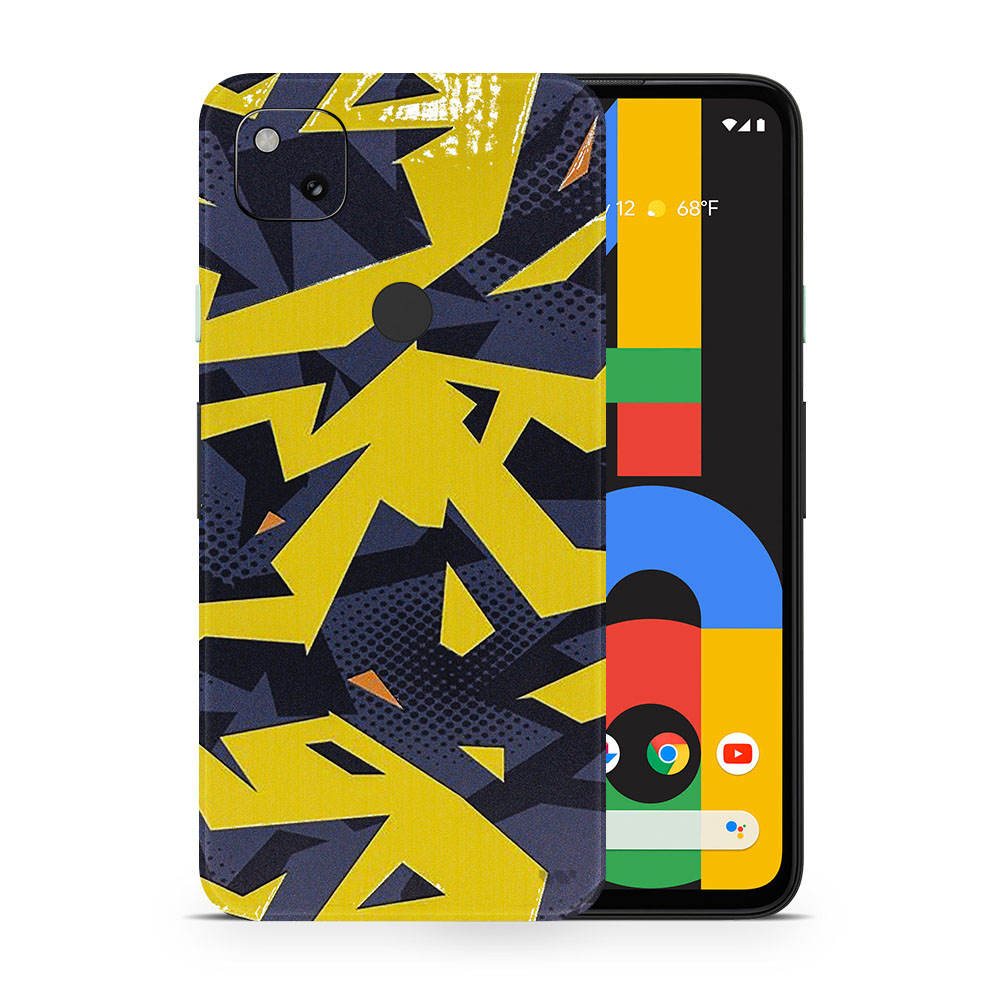 Pixel 4A Abstract Yellow 3D Skin - WrapitSkin The Ultimate Protection!