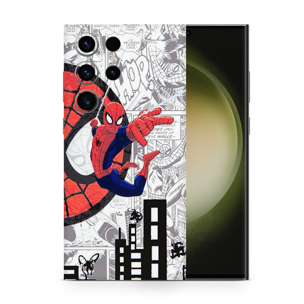Galaxy S23 Ultra Spiderman Comic 3D Skin - WrapitSkin The Ultimate ...