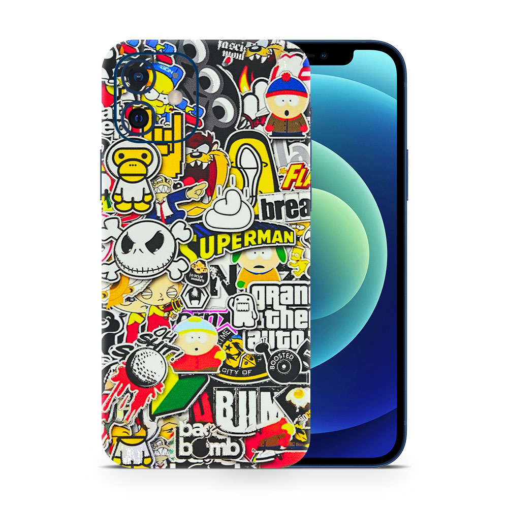 IPhone 12 Sticker Bomb 3D Skin - WrapitSkin The Ultimate Protection!
