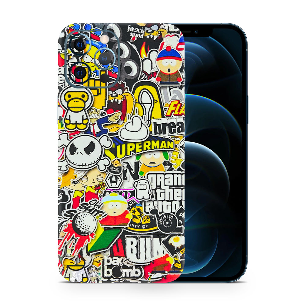 IPhone 12 Pro Max Sticker Bomb 3D Skin - WrapitSkin The Ultimate ...