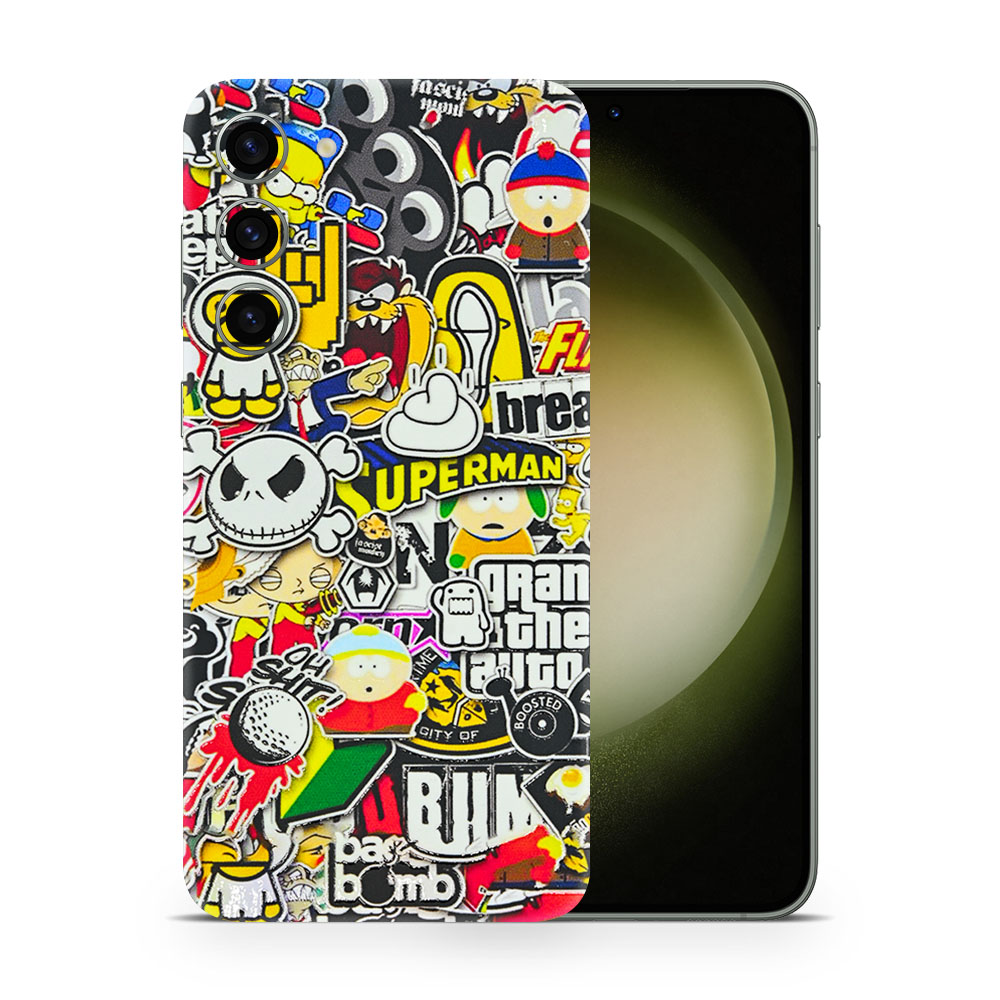 Galaxy S23 Sticker Bomb 3D Skin - WrapitSkin The Ultimate Protection!