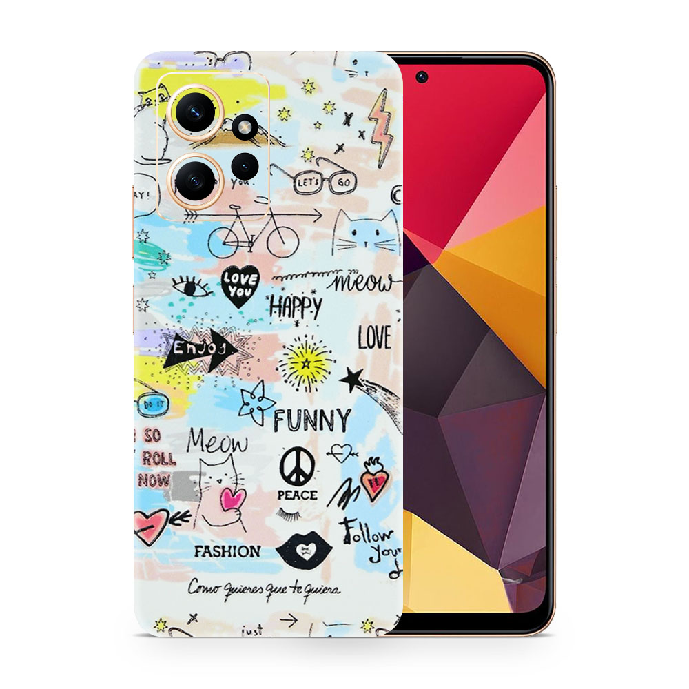 Redmi Note 12 4G Doodles 3D Skin - WrapitSkin The Ultimate Protection!