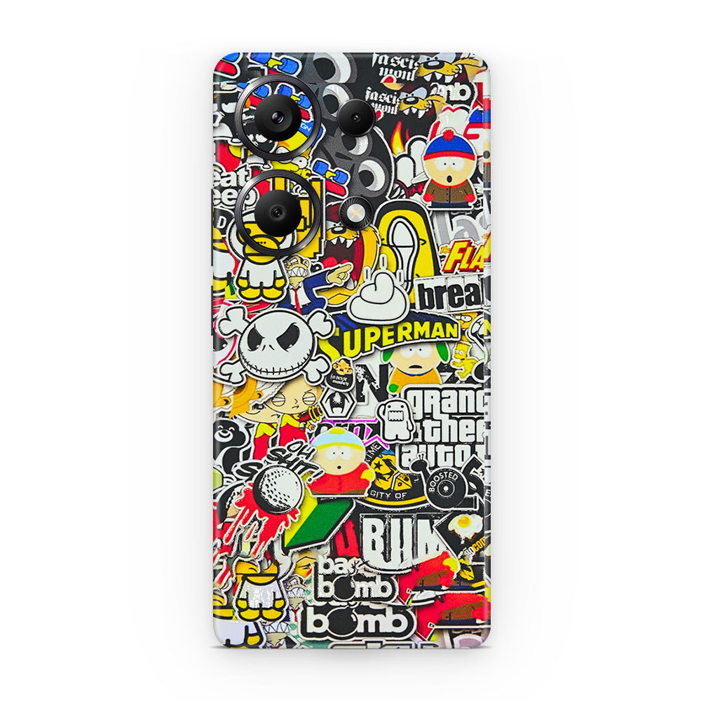Redmi Note 13 Pro 4G Sticker Bomb 3D Skin - WrapitSkin The Ultimate ...
